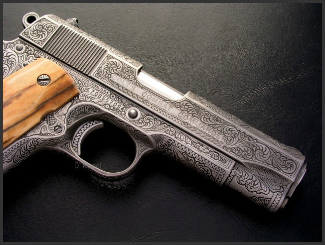 Colt Model 1911 Combat Commander 45 ACP, Reigel Gun Engraving