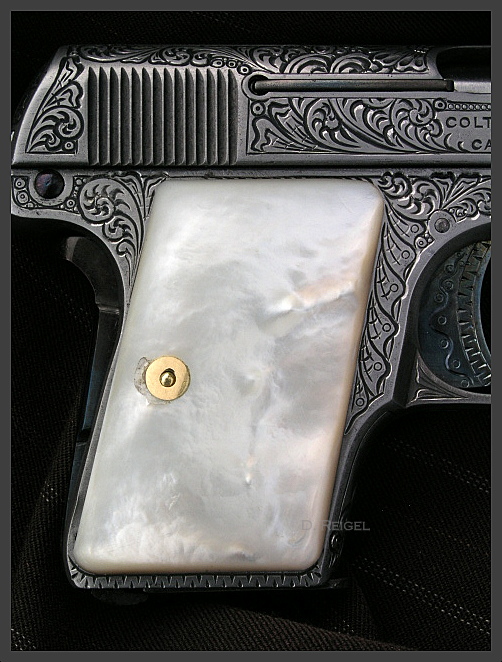Hand Engraved Colt Model 1908 Vest Pocket Hammerless Pistol