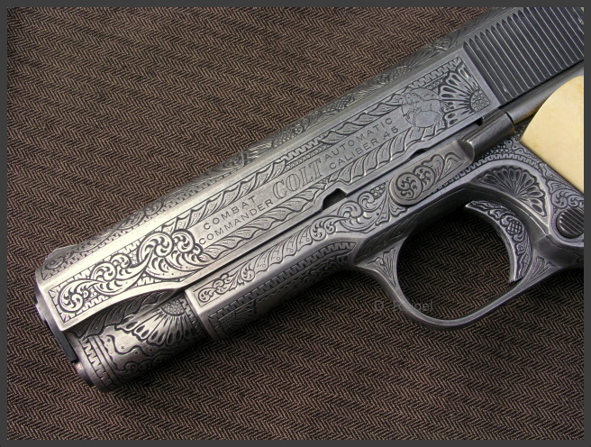 Hand Engraved Colt Model 1911 Combat Commander