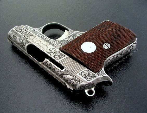Colt Junior .25 ACP, engraved by Reigel Gun Engraving