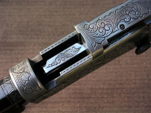 Hand Engraved Winchester Model 1890 .22 Short Pump Action Rifle
