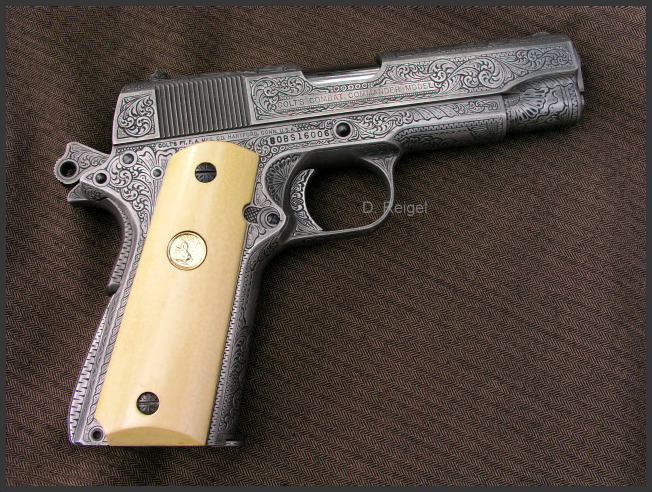 Hand Engraved Colt Model 1911 Combat Commander