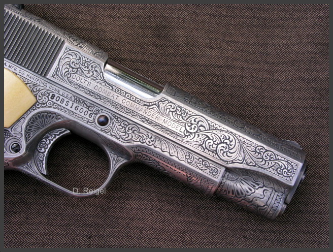Hand Engraved Colt Model 1911 Combat Commander