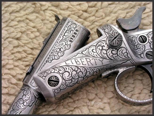 Hand Engraved Stevens No. 35 Off-Hand Single Shot Target Pistol