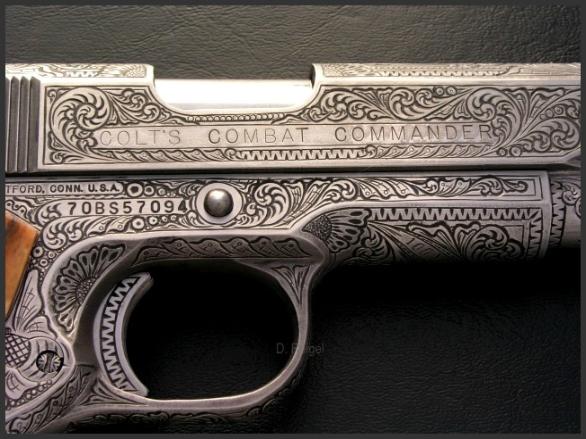 Hand Engraved Colt Model 1911 Combat Commander