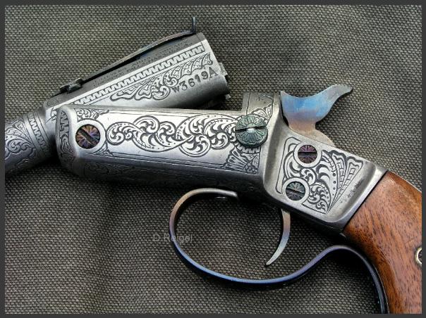 Hand Engraved Stevens No. 35 Off-Hand Single Shot Target Pistol